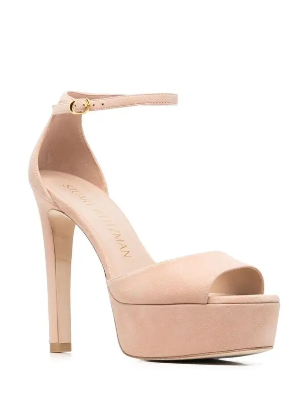 STUART WEITZMAN Platform Suede Sandals - Pink