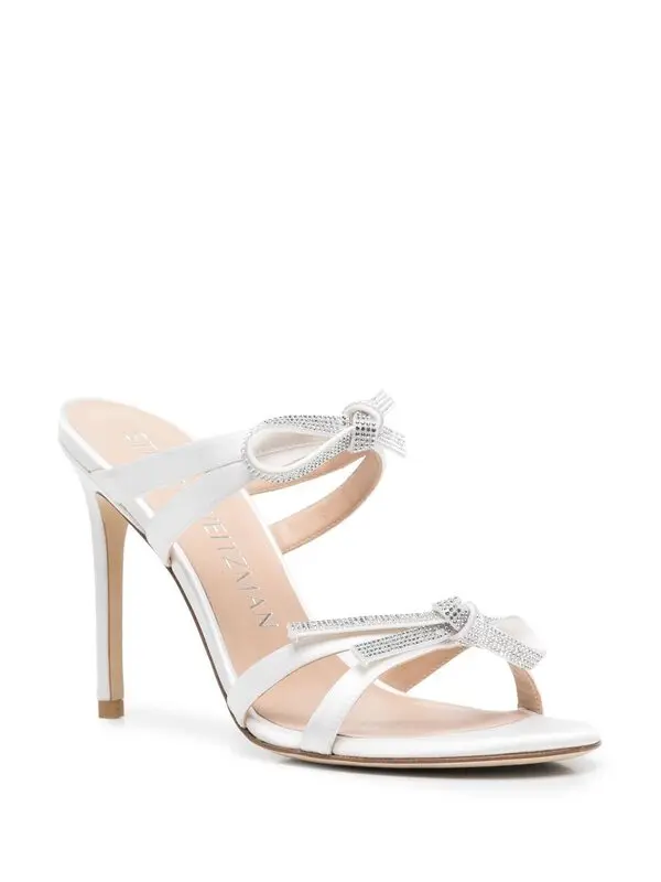 STUART WEITZMAN 110mm Sw Bow Crystal Embellished Sandals - White