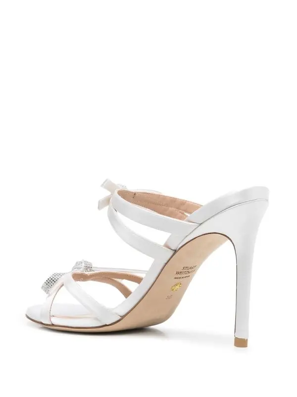 STUART WEITZMAN 110mm Sw Bow Crystal Embellished Sandals - White