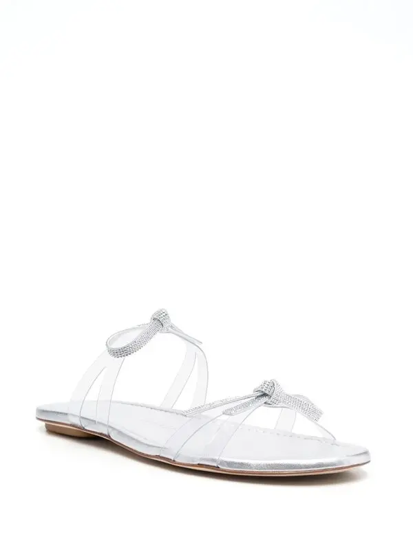 STUART WEITZMAN Bow Slides - White
