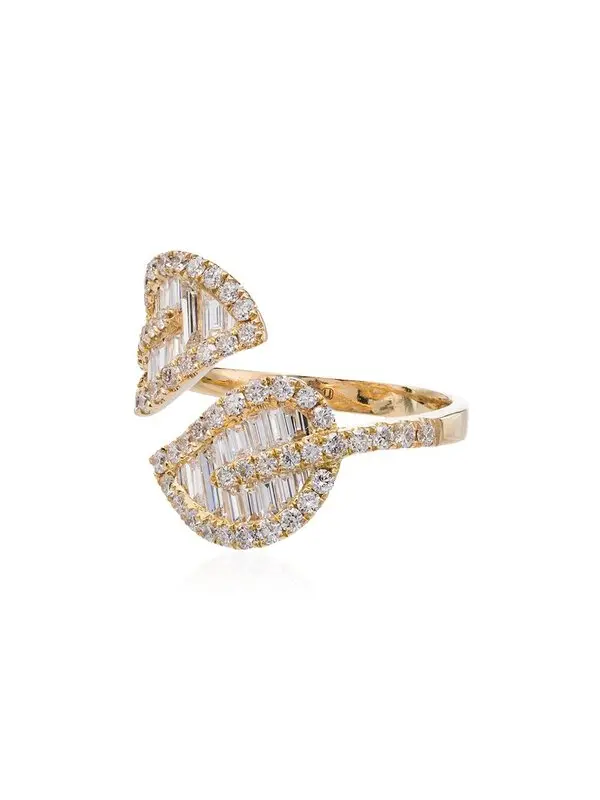 ANITA KO 18k Yellow Leaf Diamond Ring