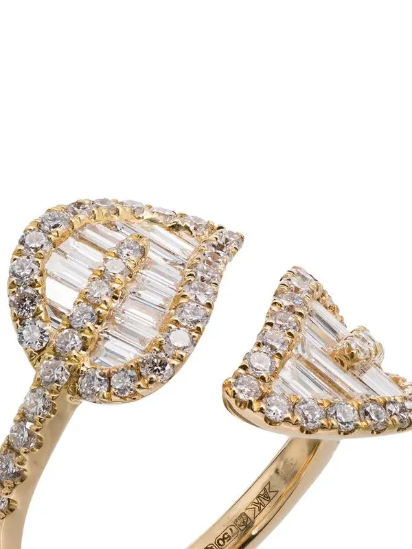 ANITA KO 18k Yellow Leaf Diamond Ring