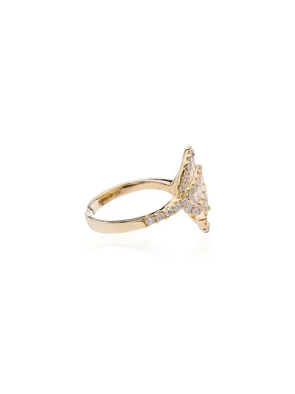 ANITA KO 18k Yellow Leaf Diamond Ring