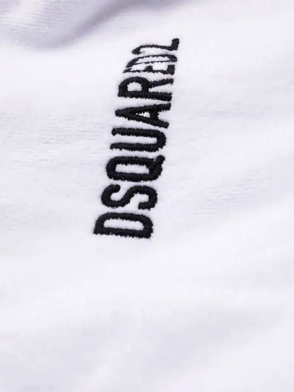 Dsquared2 Logo Embroidered Bath Robe - White