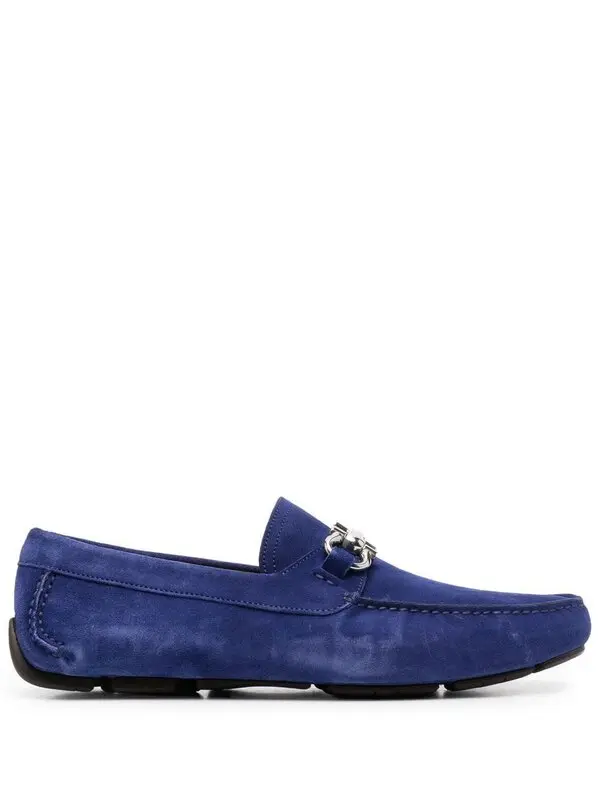 FERRAGAMO Gancini-buckle Loafers - Blue