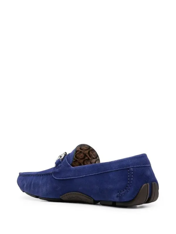 FERRAGAMO Gancini-buckle Loafers - Blue
