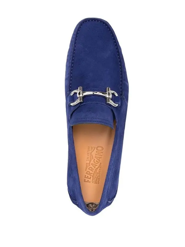 FERRAGAMO Gancini-buckle Loafers - Blue