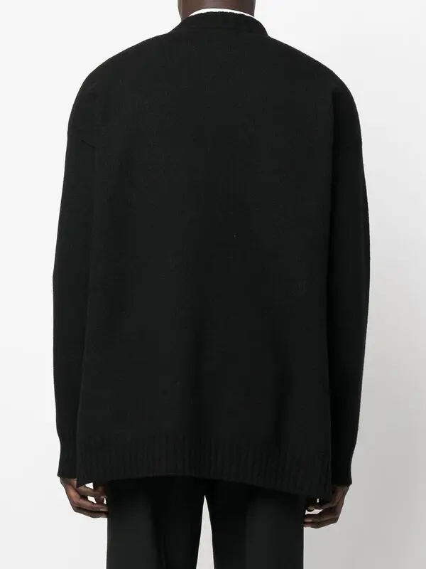 JIL SANDER Split-hem Crew-neck Jumper - Black