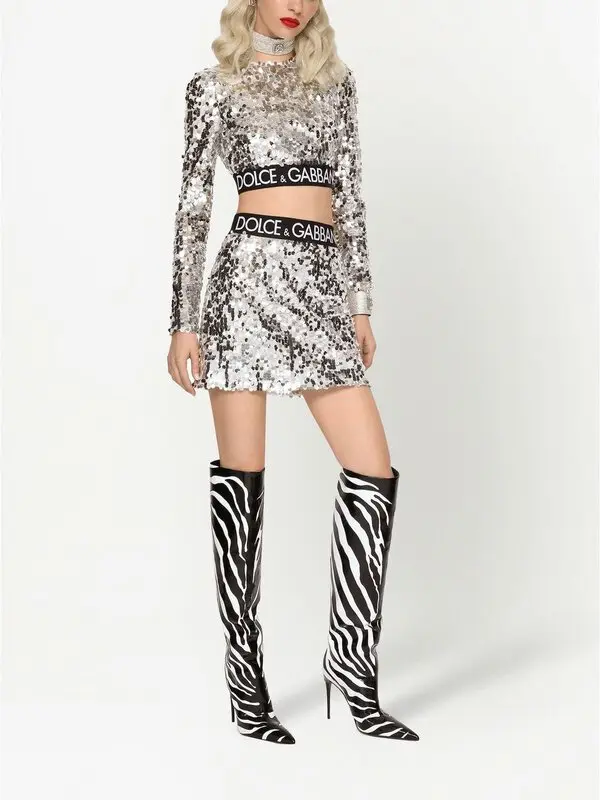 Dolce & Gabbana Sequin-embellished Crop Top