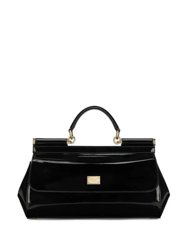 Dolce & Gabbana Sicily Patent Leather Top-handle Bag - Black
