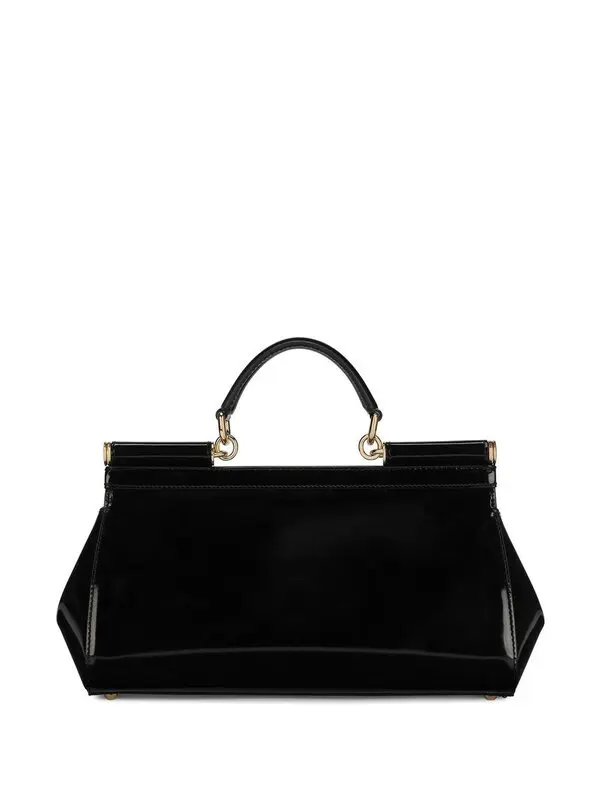 Dolce & Gabbana Sicily Patent Leather Top-handle Bag - Black