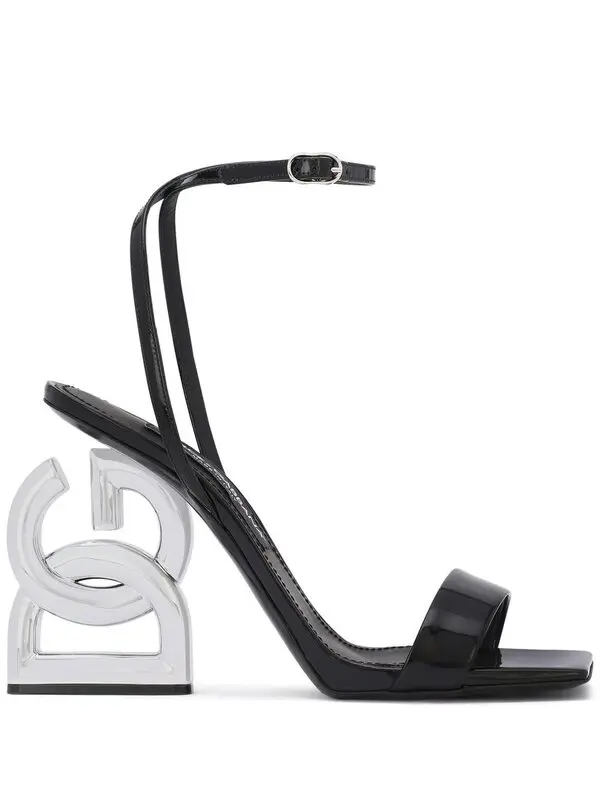 Dolce & Gabbana 3.5 105mm Patent Leather Sandals - Black
