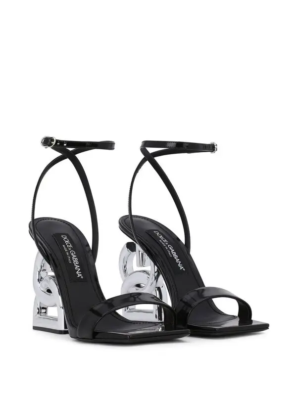 Dolce & Gabbana 3.5 105mm Patent Leather Sandals - Black