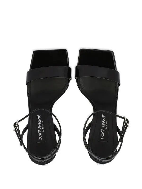 Dolce & Gabbana 3.5 105mm Patent Leather Sandals - Black
