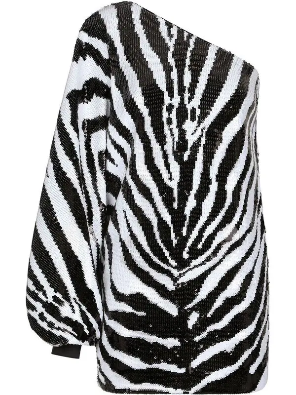 Dolce & Gabbana Zebra-print Sequin-embellished Mini Dress - Black