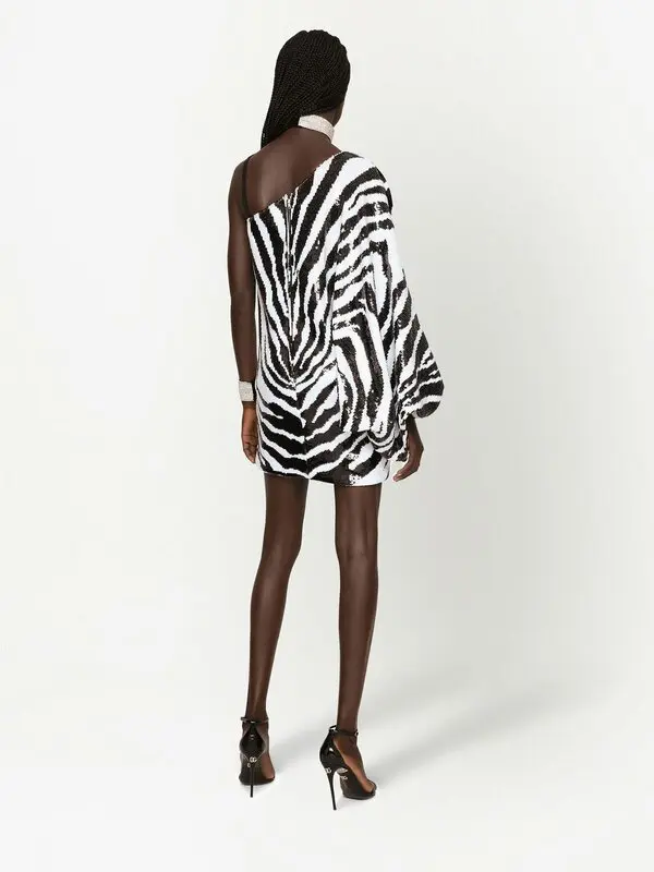 Dolce & Gabbana Zebra-print Sequin-embellished Mini Dress