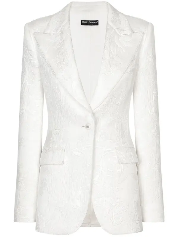Dolce & Gabbana Turlington Floral-brocade Blazer - White
