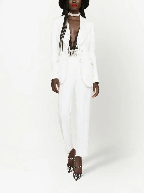 Dolce & Gabbana Turlington Floral-brocade Blazer - White