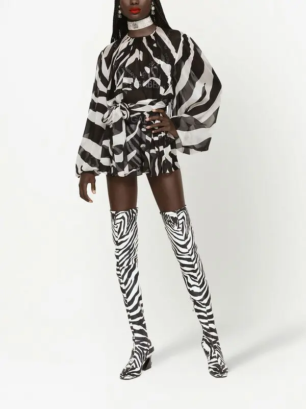Dolce & Gabbana Zebra-print Chiffon Blouse