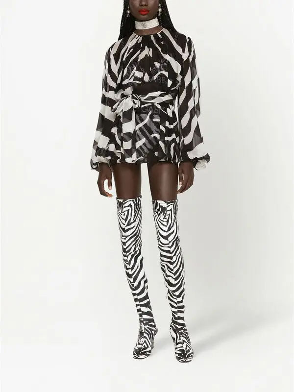 Dolce & Gabbana Zebra-print Chiffon Blouse