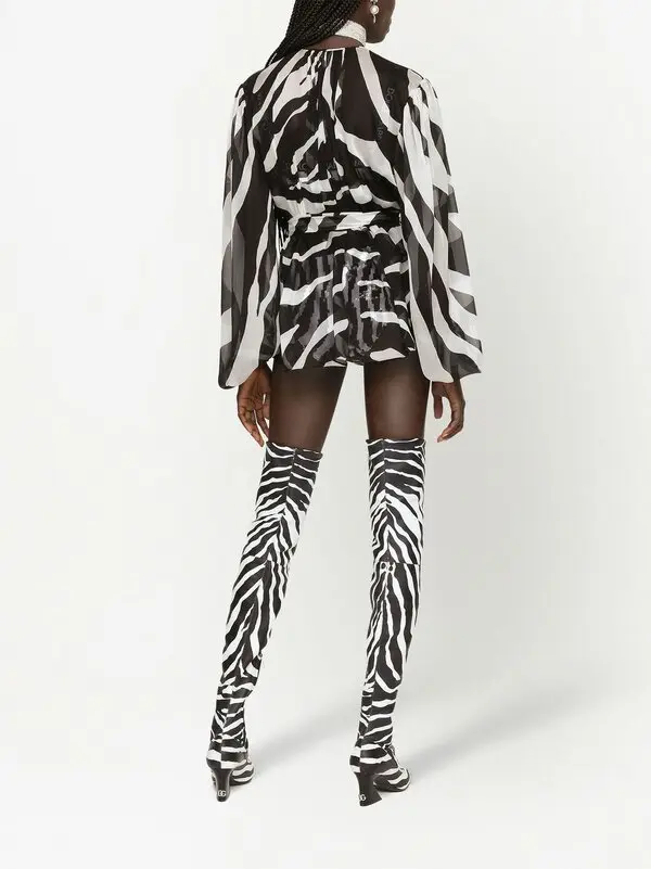 Dolce & Gabbana Zebra-print Chiffon Blouse