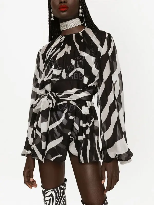 Dolce & Gabbana Zebra-print Chiffon Blouse