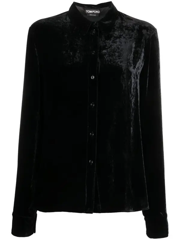 TOM FORD Crushed Silk-velvet Shirt