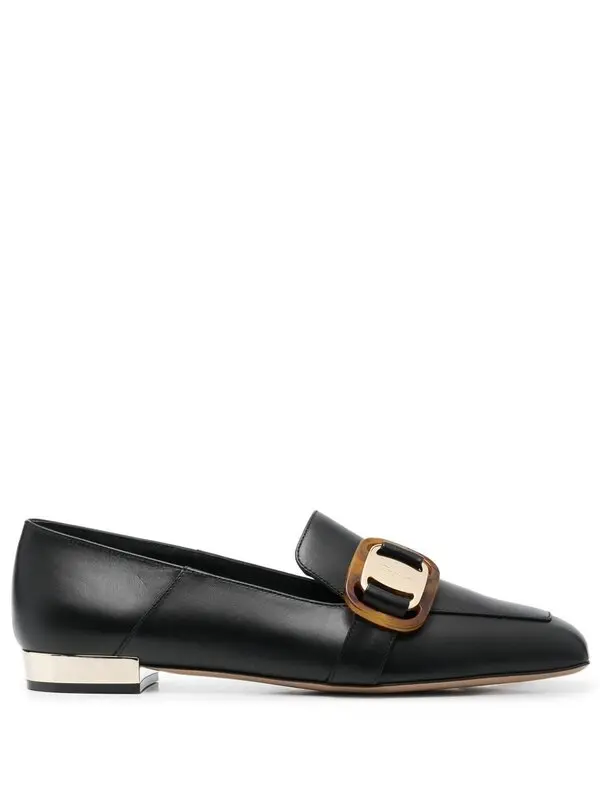 FERRAGAMO Logo-plaque Leather Loafers