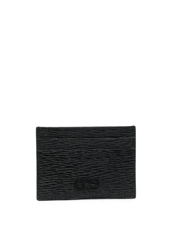 FERRAGAMO Logo-embossed Leather Cardholder - Black