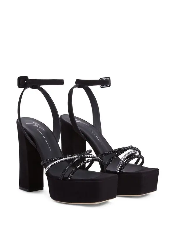 GIUSEPPE ZANOTTI 120mm Arhama Embellished Platform Sandals - Black