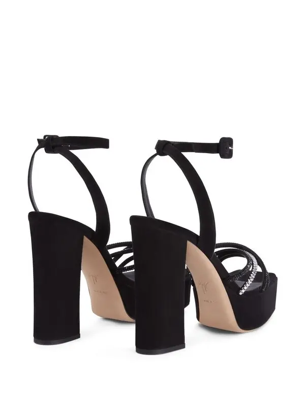 GIUSEPPE ZANOTTI 120mm Arhama Embellished Platform Sandals - Black