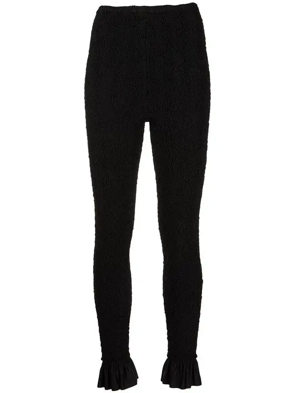 Alexander Wang Ruched Ruffle-trim Leggings