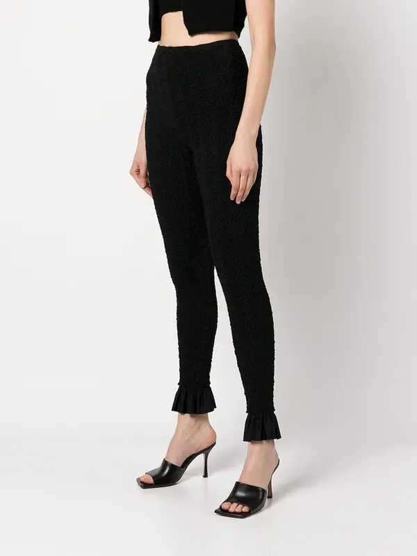 Alexander Wang Ruched Ruffle-trim Leggings