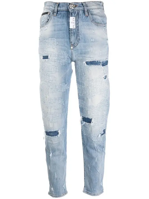 Philipp Plein Distressed Mom Jeans