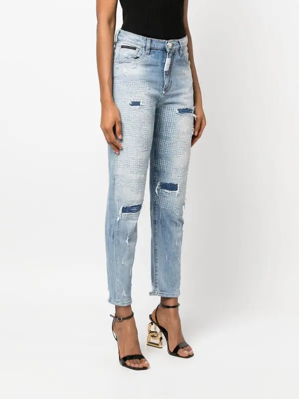 Philipp Plein Distressed Mom Jeans