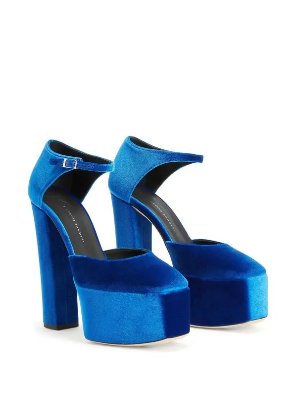 GIUSEPPE ZANOTTI 150mm Bebe Platform Pumps - Blue