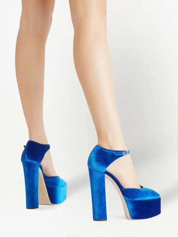 GIUSEPPE ZANOTTI 150mm Bebe Platform Pumps - Blue