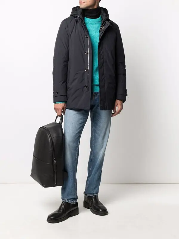 MOORER Raffaello-stp Padded Coat - Blue