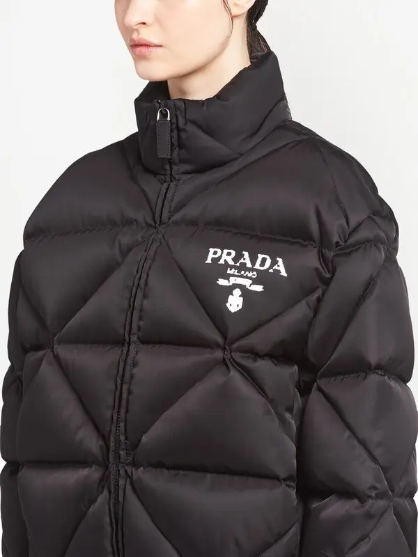 Prada Re-Nylon Gabardine Down Jacket - Black | Editorialist