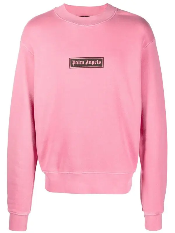 Palm Angels Logo-print Cotton Sweatshirt - Pink