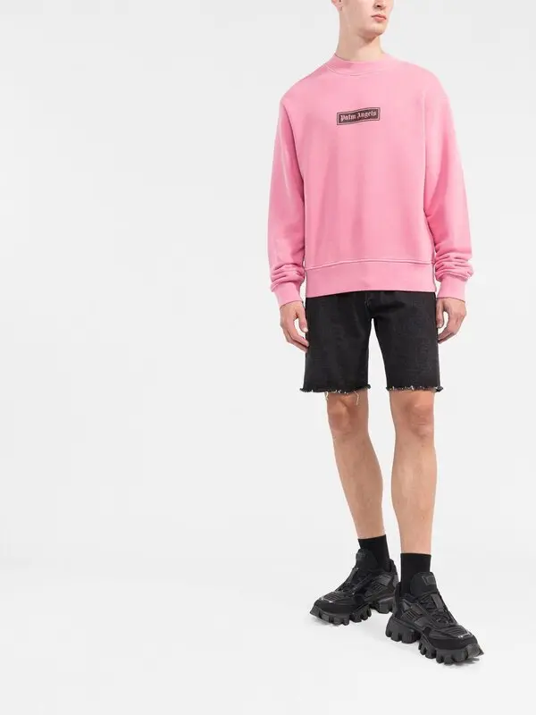 Palm Angels Logo-print Cotton Sweatshirt - Pink