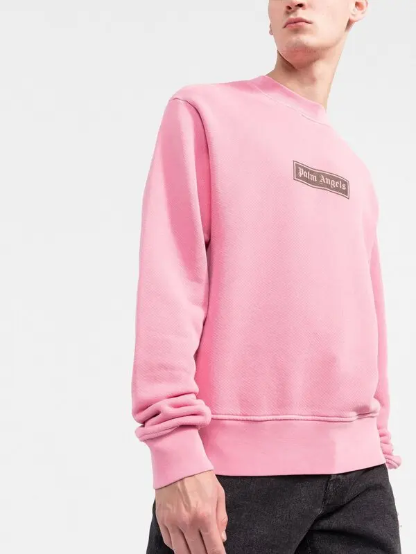 Palm Angels Logo-print Cotton Sweatshirt - Pink