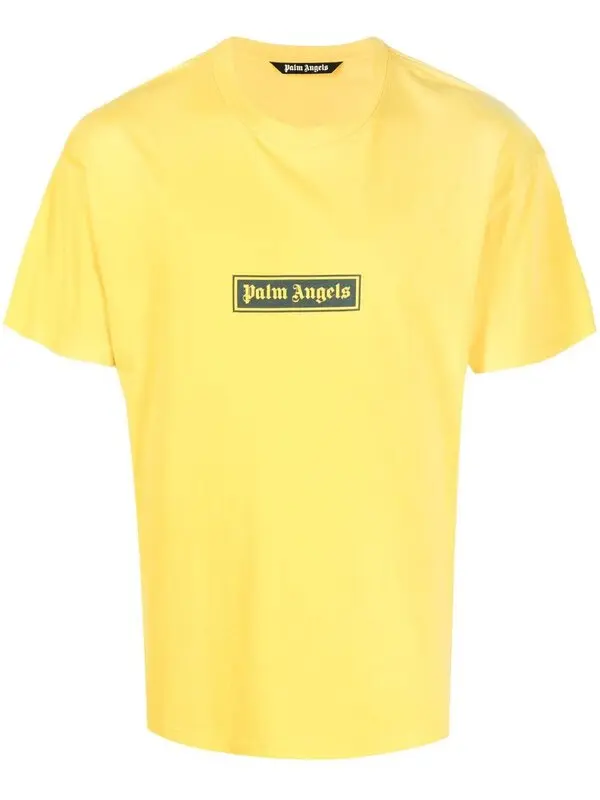 Palm Angels Logo-print Cotton T-shirt - Yellow