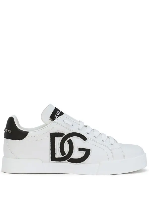 Dolce & Gabbana Portofino Leather Sneakers - White