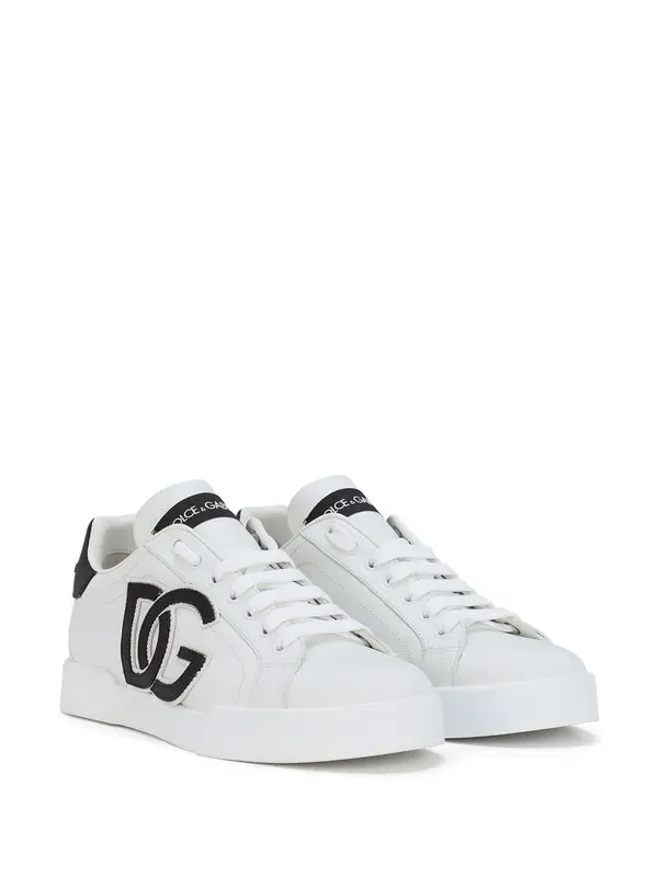 Dolce & Gabbana Portofino Leather Sneakers - White