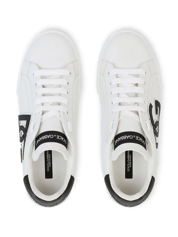 Dolce & Gabbana Portofino Leather Sneakers - White