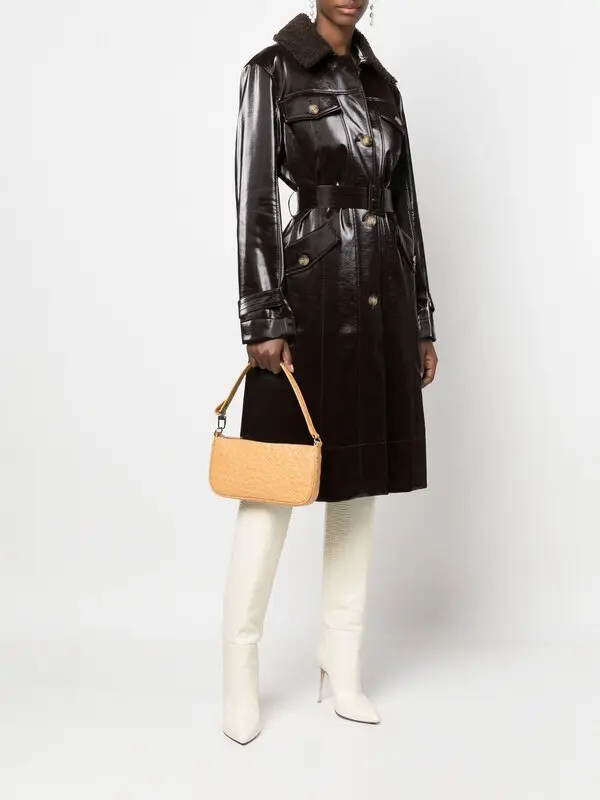 By Far Rachel Crocodile-print Shoulder Bag - Neutrals