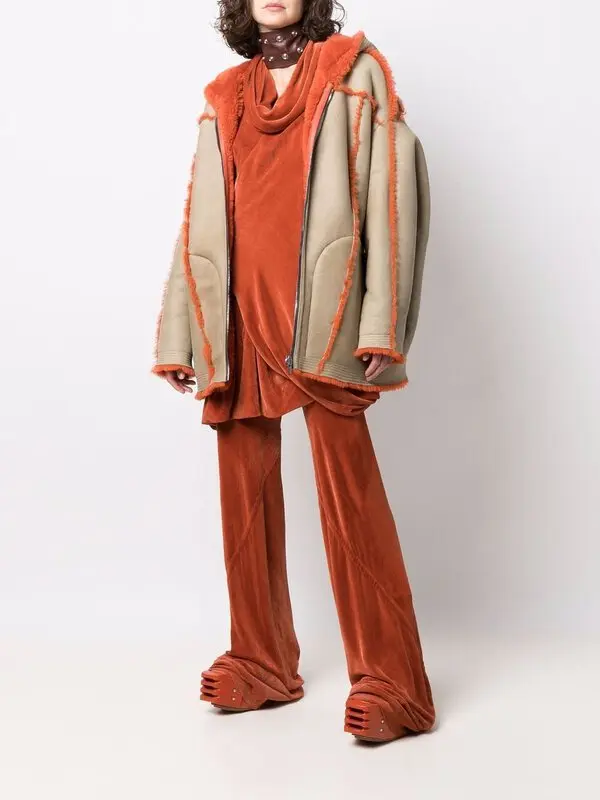 Rick Owens Bias-cut Velvet-effect Trousers - Orange