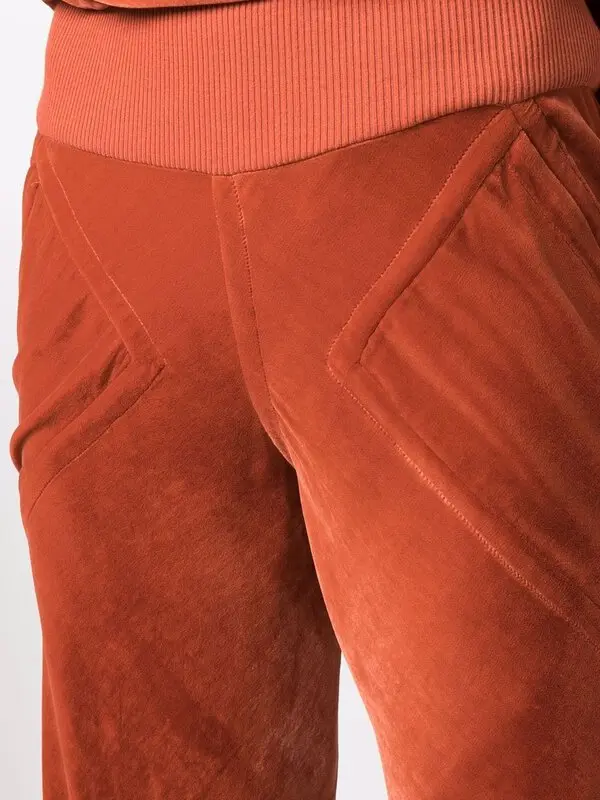 Rick Owens Bias-cut Velvet-effect Trousers - Orange