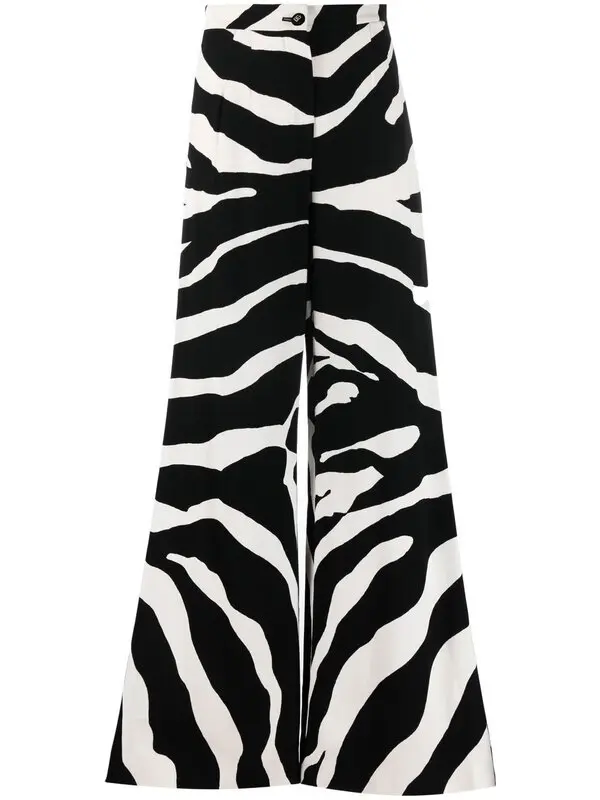 Dolce & Gabbana Zebra-print Flared Trousers - Black